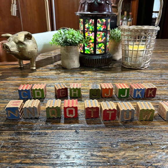 Toys | Vintage Antique Ridge Wooden Alphabet Blocks | Poshmark